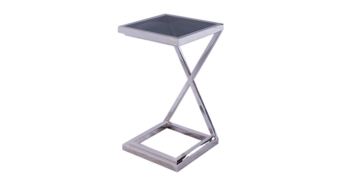 Metal Glass Side Table | Steel Dining Table with Glass Top - Artsome